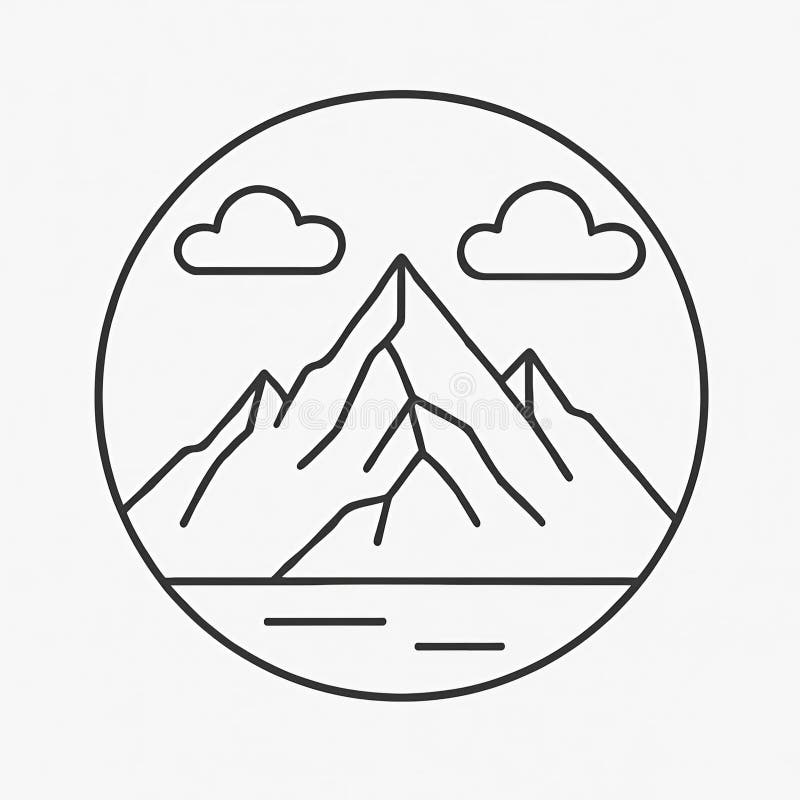Alpine Peaks Line Art stock illustration. Illustration of tourism ...