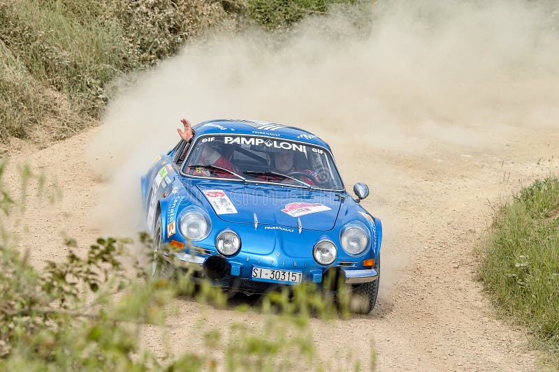 Alpine Renault A110 on Race in a Rally Stage Editorial Photography ...