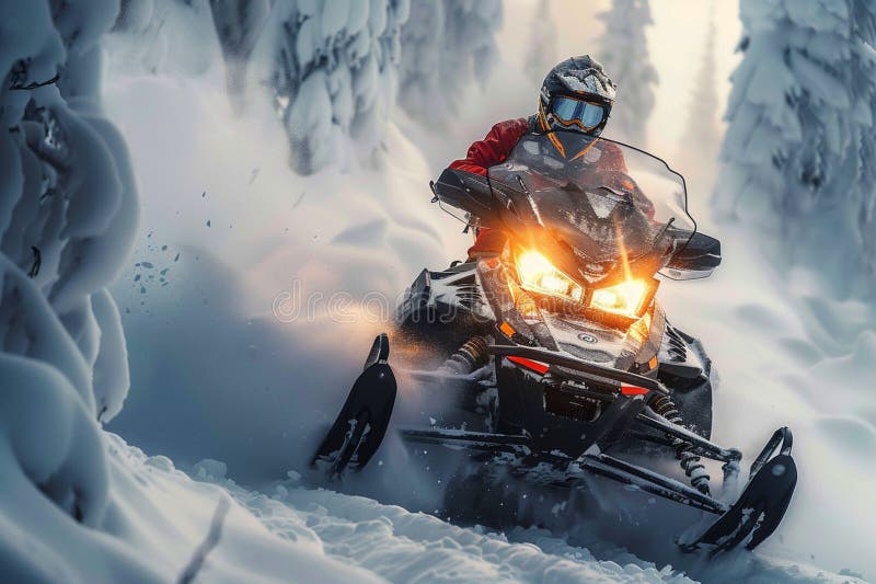 Alpine Rescue Snowmobile Swiftly Navigating Heavy Snow for Rescue ...