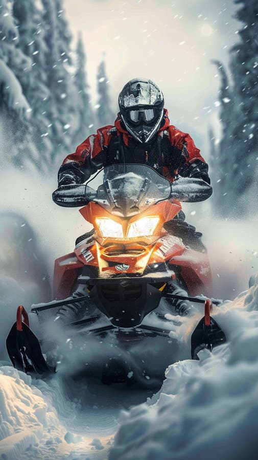 Alpine Rescue Snowmobile Swiftly Navigating Heavy Snow for Rescue ...