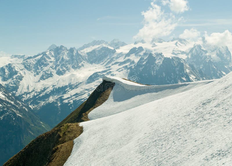 Alpine Ridge & Mountains Stock Image - Image of planplatten, valley ...