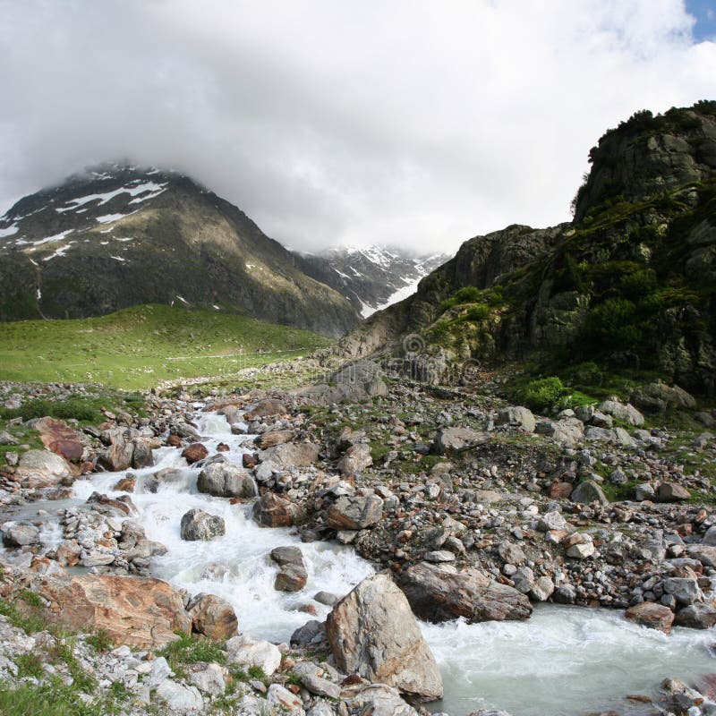 Alpine river stock image. Image of fields, hiking, high - 13279647