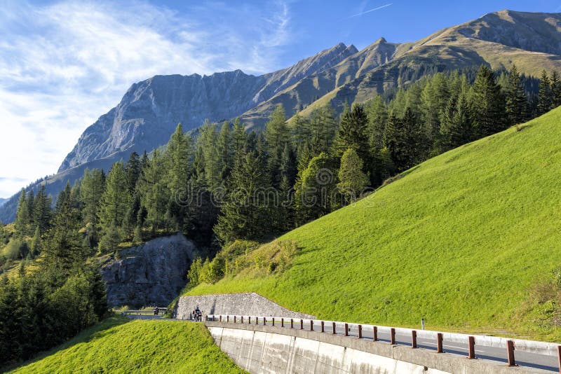 Alpine road, Austria stock image. Image of ridge, alpine - 122373075