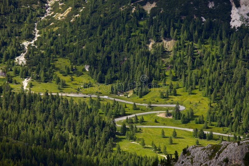 Alpine Road stock image. Image of field, narrow, bend - 54801539