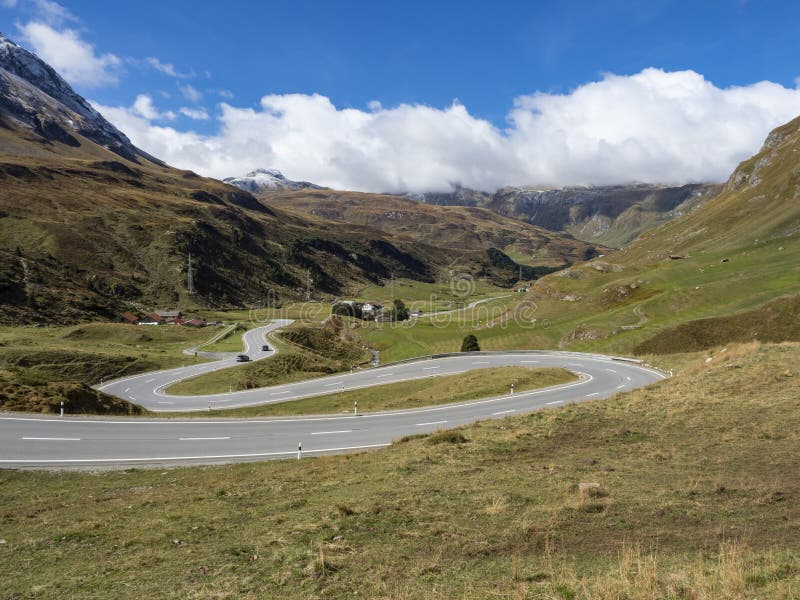 Alpine Road on the Julierpass in Switzerland Stock Image - Image of ...