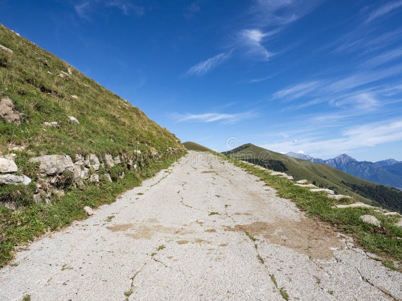 Alpine Road on Lake Como Alps Stock Photo - Image of clouds, ground ...