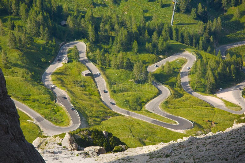 Alpine Road Pass stock image. Image of dolomites, austria - 72160269