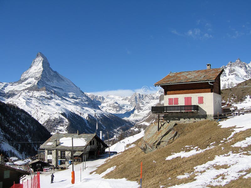 Alpine scenery stock photo. Image of cabin, hills, rocks - 552244