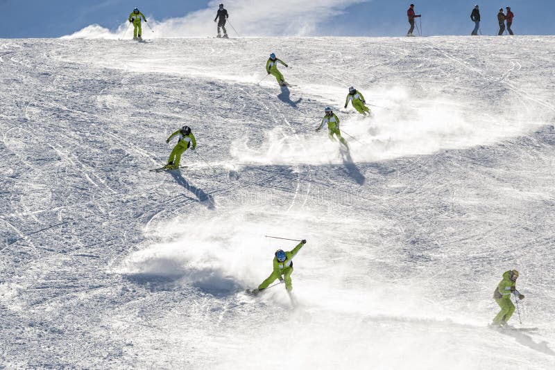Alpine ski editorial stock photo. Image of mountain, people - 62119598