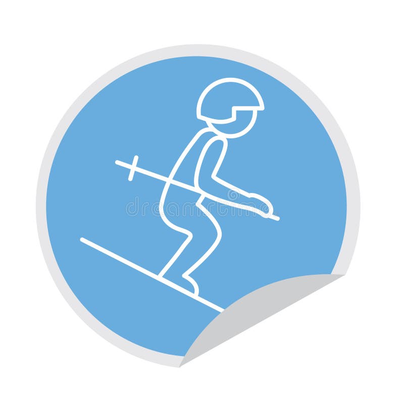 Alpine Skier Downhill Icon. Vector Stock Vector - Illustration of ...