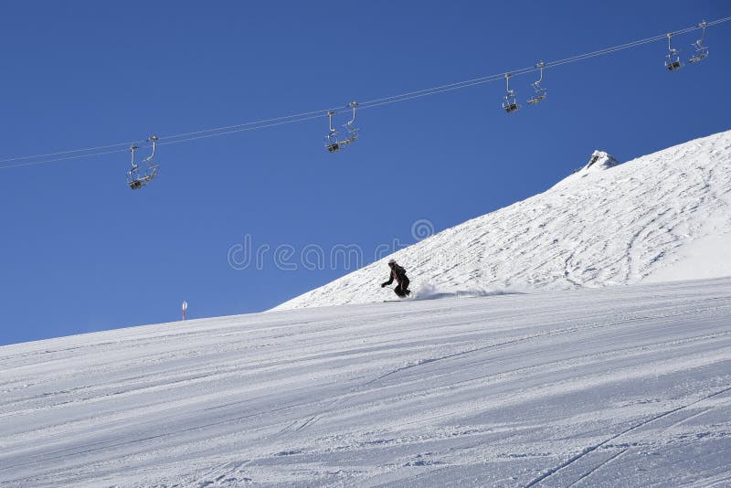 Alpine Skier Pisted Skisloope Stock Photos - Free & Royalty-Free Stock ...