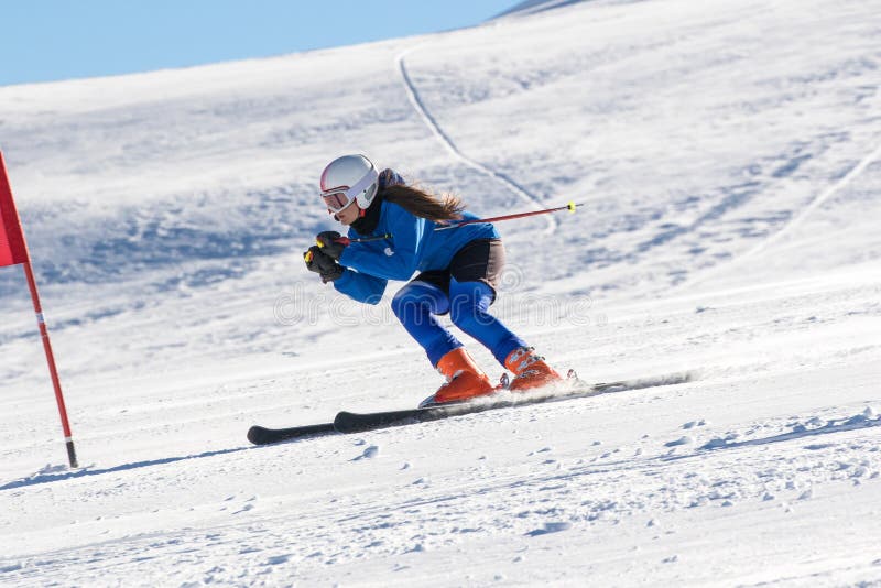 Alpine skiing competition stock image. Image of downhill - 173975929