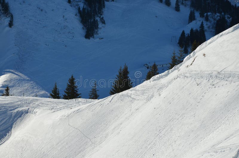 Alpine slopes in winter stock photo. Image of winter - 237044144