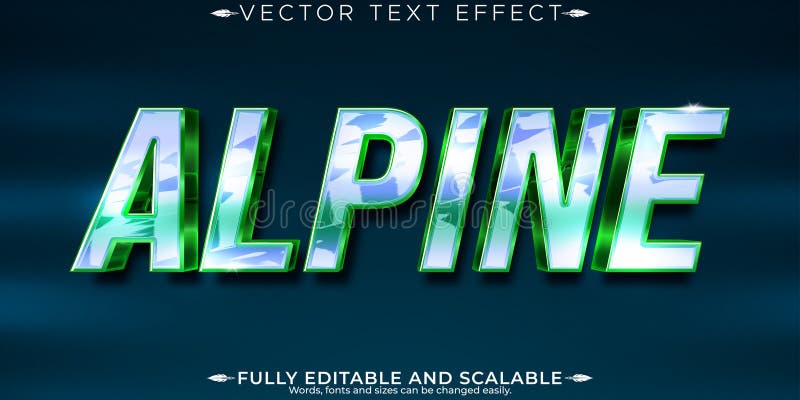 Alpine Sport Text Effect, Editable Techno and Space Text Style Stock ...