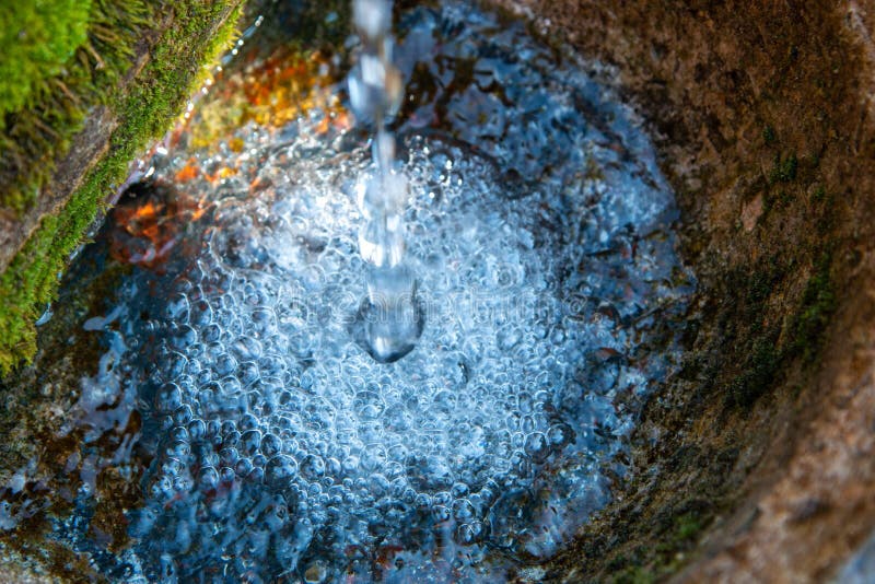 Spring of Pure and Crystalline Drinking Water, Forming a Stream. Atins ...