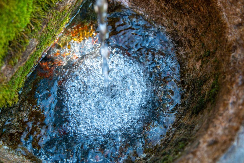 Alpine Spring Pure and Mineral Water Stock Image - Image of movement ...