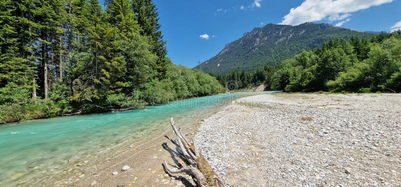 Alpine Stream with Crystal Blue Water Stock Image - Image of basin ...
