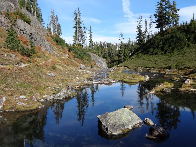Alpine Stream Late Fall Scene Stock Image - Image of baker, holiday ...