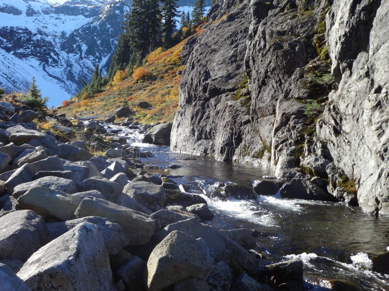 Alpine Stream Late Fall Scene Stock Photo - Image of conservation ...