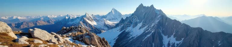 Alpine Summit, Rugged Rocks, Breathtaking View, Texture, Alps Stock ...