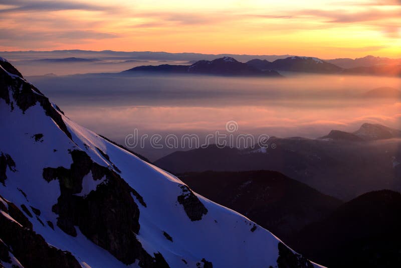 Alpine sunrise stock image. Image of hiking, alpine, mountains - 2104153