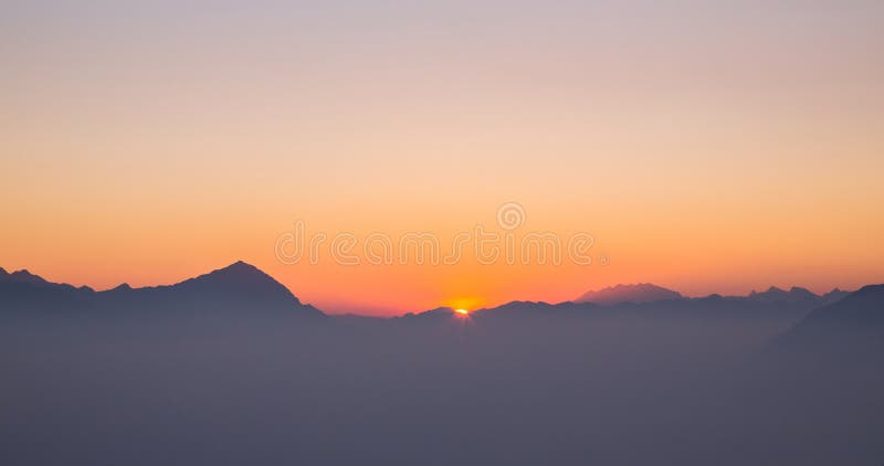 Alpine sunset stock photo. Image of sunlight, summer - 211952938