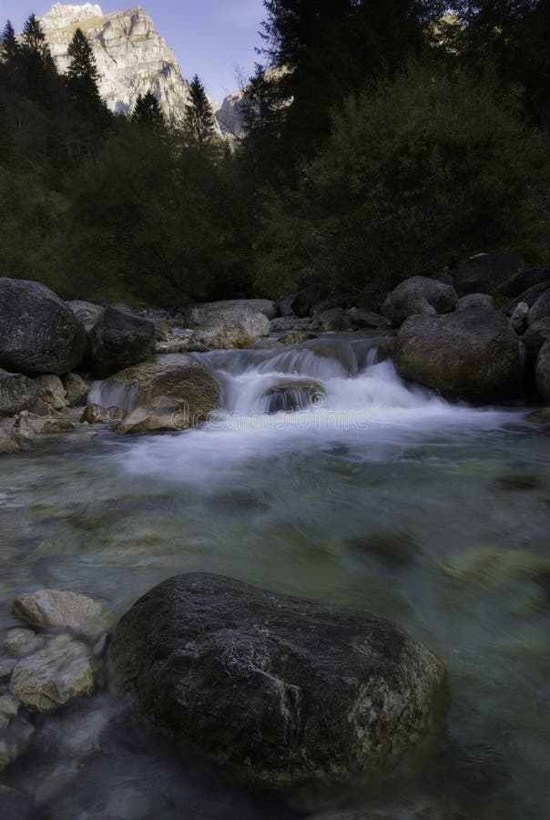 Alpine Torrent Flowing in a the Rocks Stock Image - Image of water ...