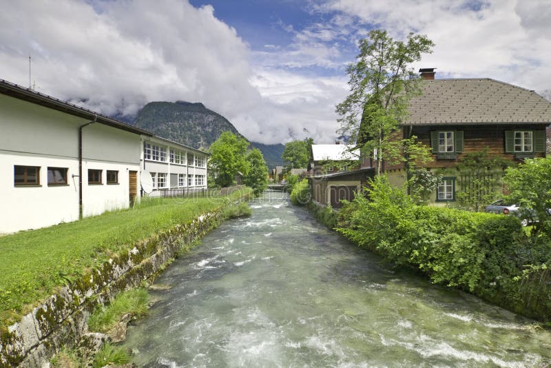 Alpine town stock image. Image of green, grass, alps - 24619329