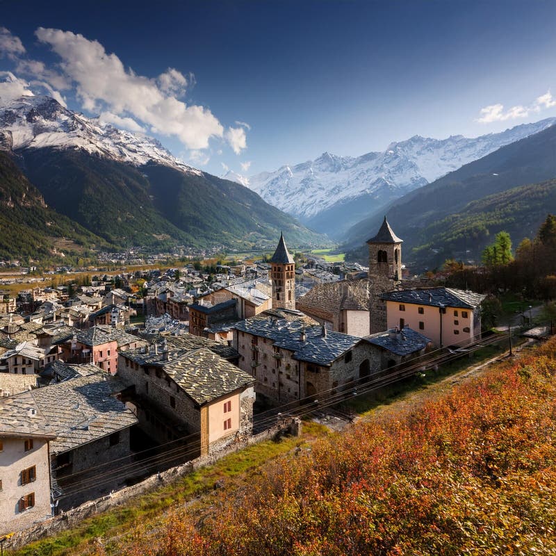 Alpine Town in Italy, AI Generated Stock Illustration - Illustration of ...