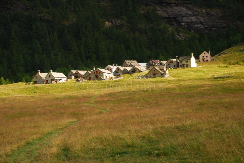 Alpine Typical Architecture, Alpe Veglia. Stock Image - Image of ...