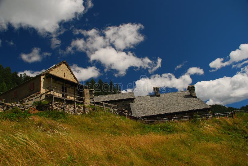 Alpine Typical Architecture. Italian Alps Stock Image - Image of ...