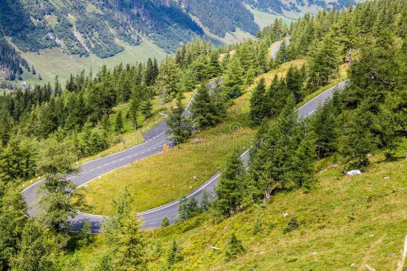 Alpine Valley, High Mountain Roads Stock Image - Image of asphalt ...