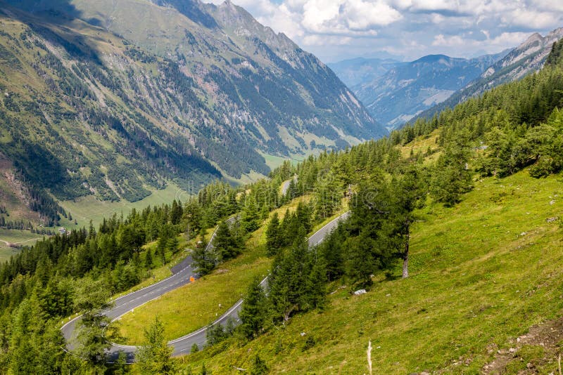 Alpine Valley, High Mountain Roads Stock Photo - Image of beautiful ...