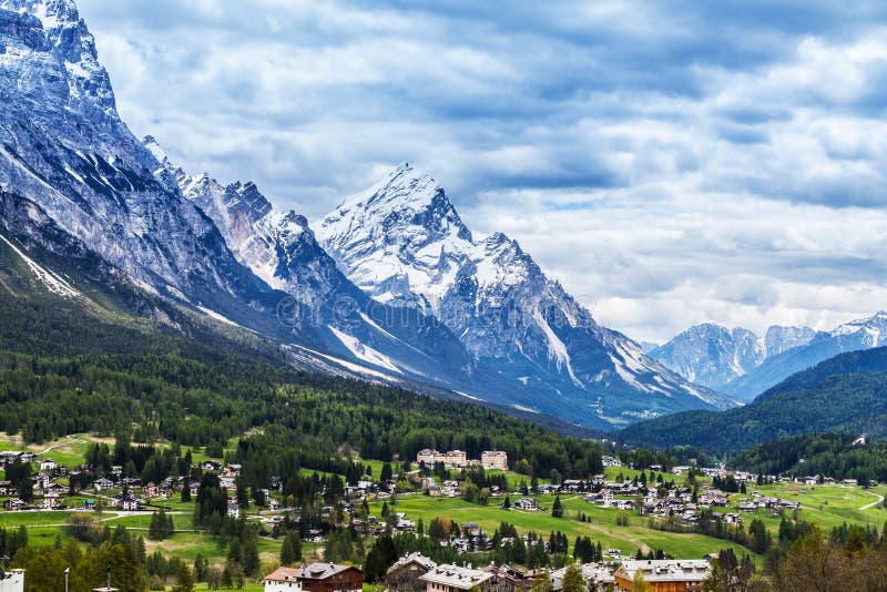 Alpine Valley in the Spring Sunshine Stock Image - Image of meadow ...