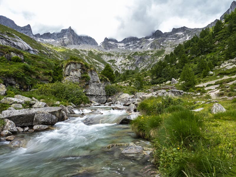 Alpine Valley in Val Masino Stock Photo - Image of hiking, italy: 224900646