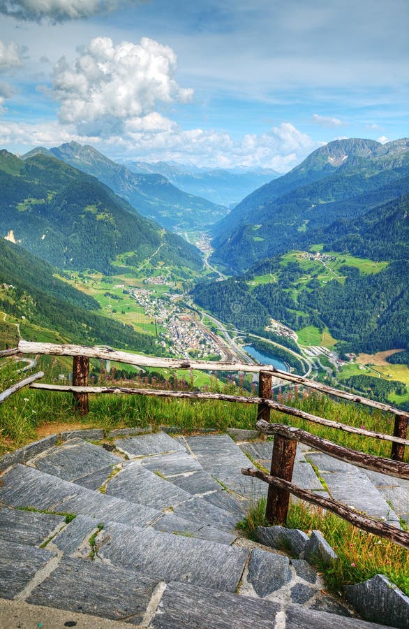 Alps Mountain Valley Viewpoint: Breathtaking Panoramic Vista of Swiss ...