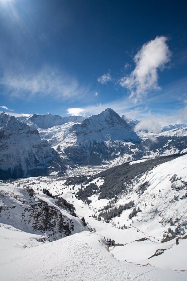 Alpine valley in winter stock photo. Image of outdoors - 4756758