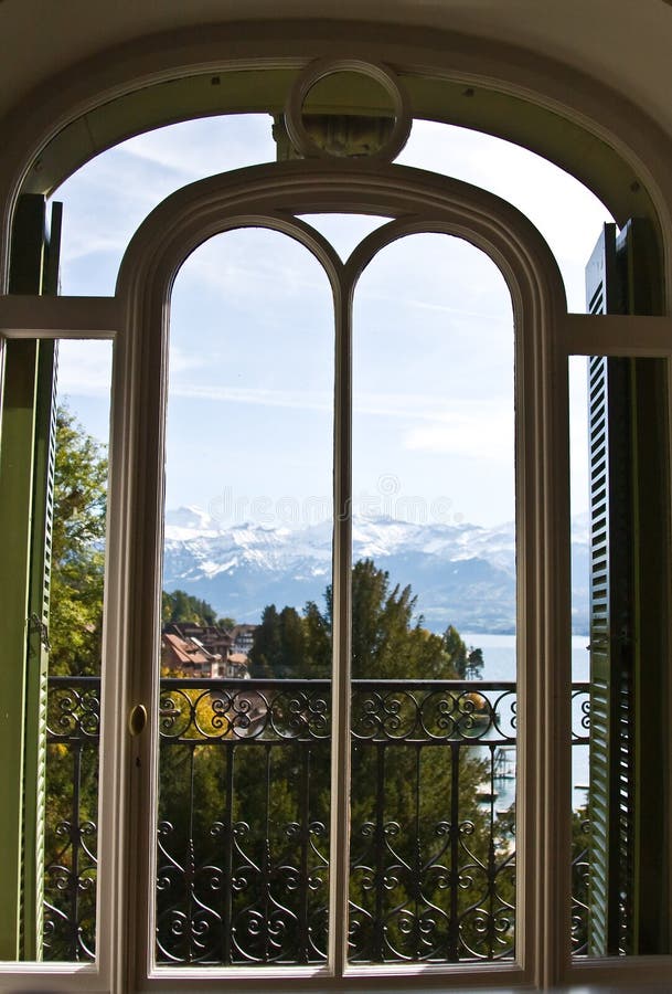 Alpine view stock image. Image of home, peak, season, rural - 8729107