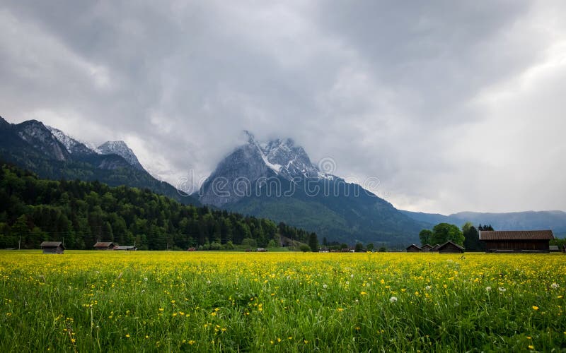 Alpine View from Garmish-Partenkirchen, Bavaria Stock Image - Image of ...