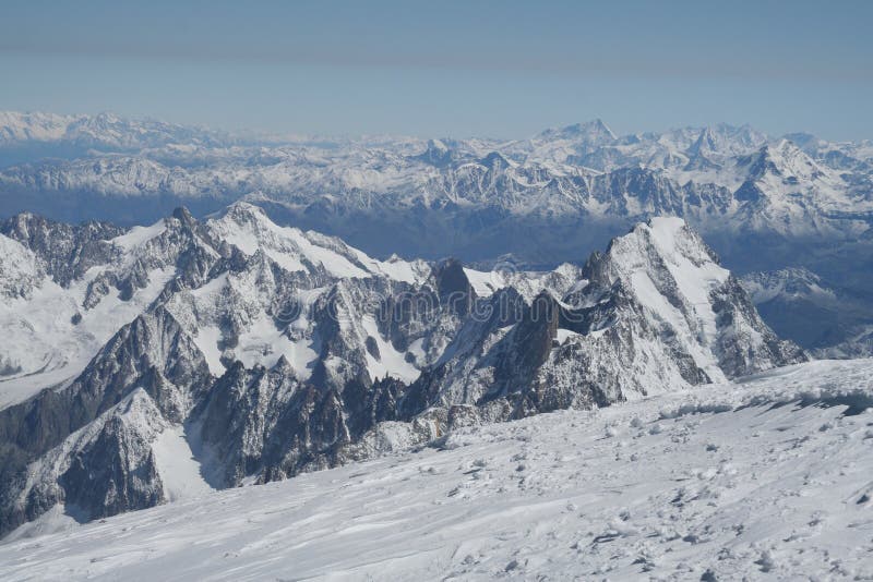 Alpine View From Top Of Mont Blanc Stock Image - Image: 21526683