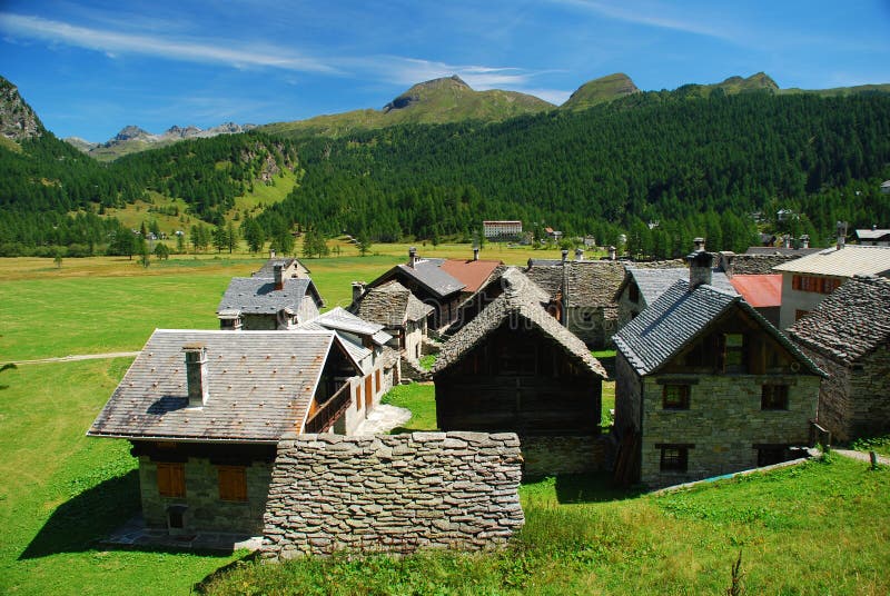 Alpine Village. Alpe Devero, Italy Stock Photo - Image of italy ...