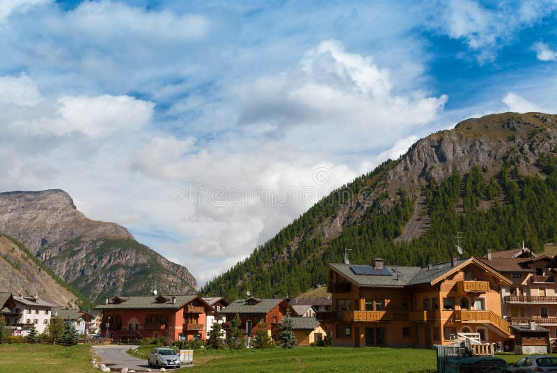 Alpine Village in Italy-Livigno Editorial Stock Image - Image of ...