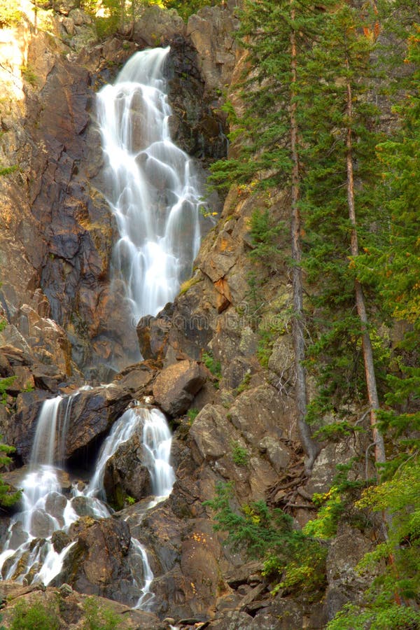 Silky Smooth Mountain Waterfall in the Forest Stock Photo - Image of ...