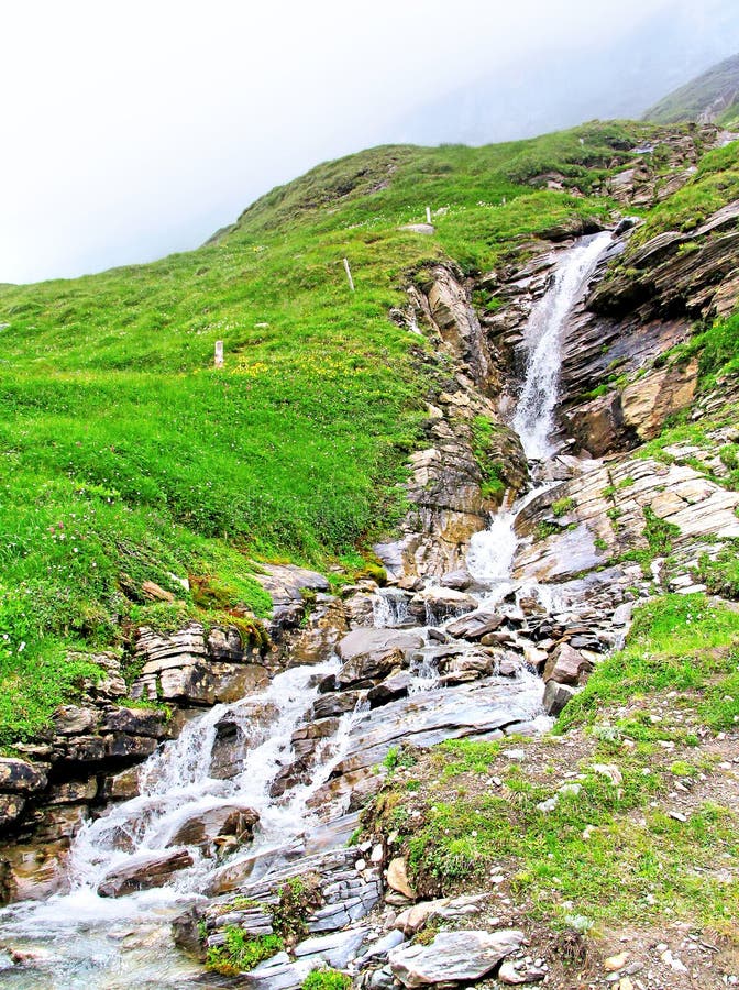 Alpine waterfall stock photo. Image of high, nature, national - 49462576