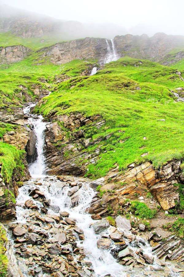 Alpine waterfall stock photo. Image of fountain, austrian - 49462770