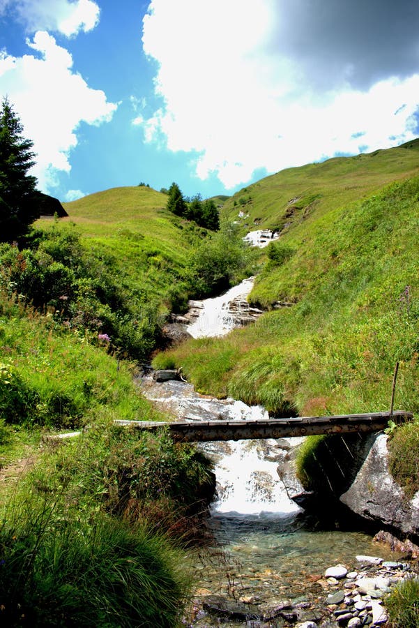 Alpine Waterfall in Vals in Switzerland 31.7.2020 Stock Image - Image ...