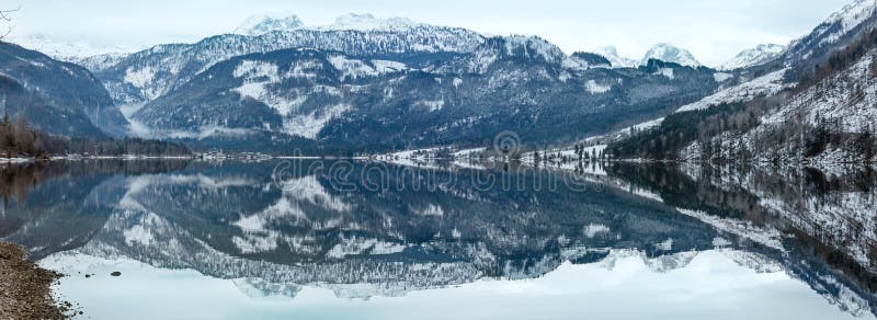 Alpine Winter Lake Panorama. Stock Image - Image of scene, lake: 28689207