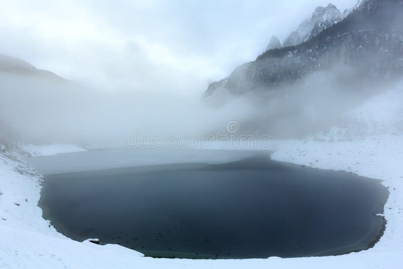 Alpine winter lake view stock image. Image of snow, lake - 28689031