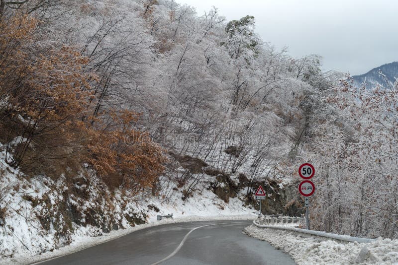 Road after the ice storm stock image. Image of freeze - 111393709