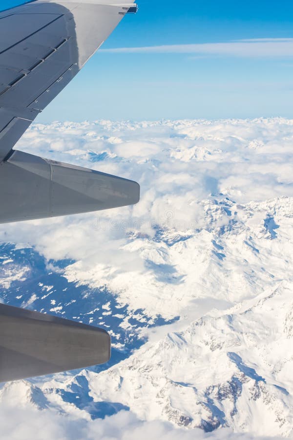 Alps - Aerial View from Window of Airplane Stock Photo - Image of ...